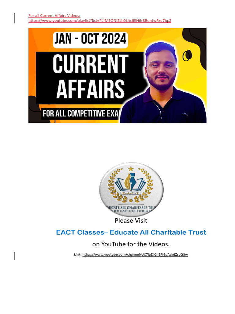 January 2024 Current Affairs Highlights | PDF