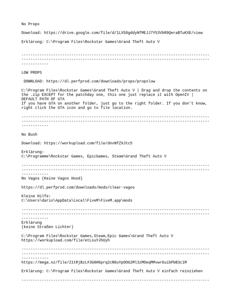 GTA V No Props and Mod Downloads | PDF | Video Game Development
