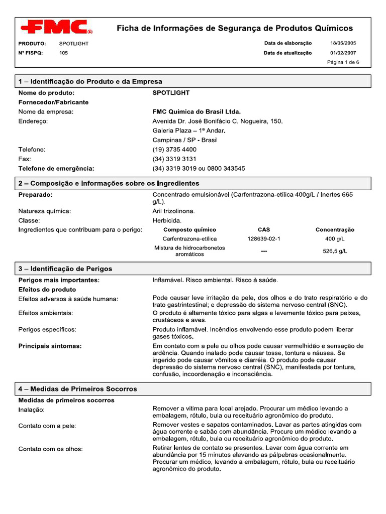 Ficha FISPQ Spotlight FISPQ | PDF