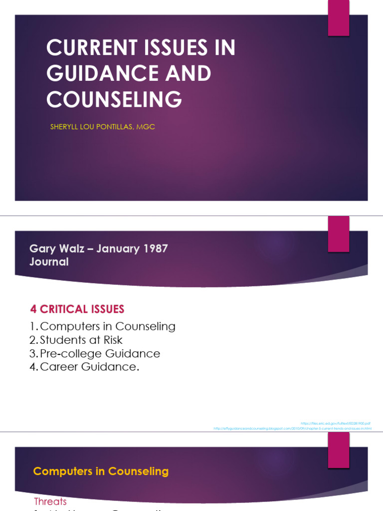 Current Issues in Guidance Counseling | PDF | Social Psychology ...