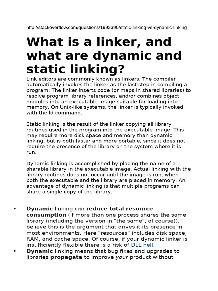 11 - Dynamic Vs Static Links | PDF