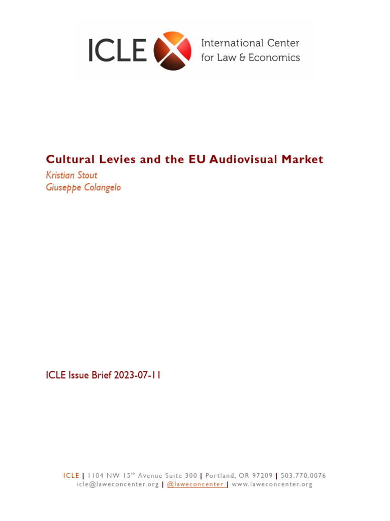 Cultural Levies Issue Brief | PDF | Taxes | Externality