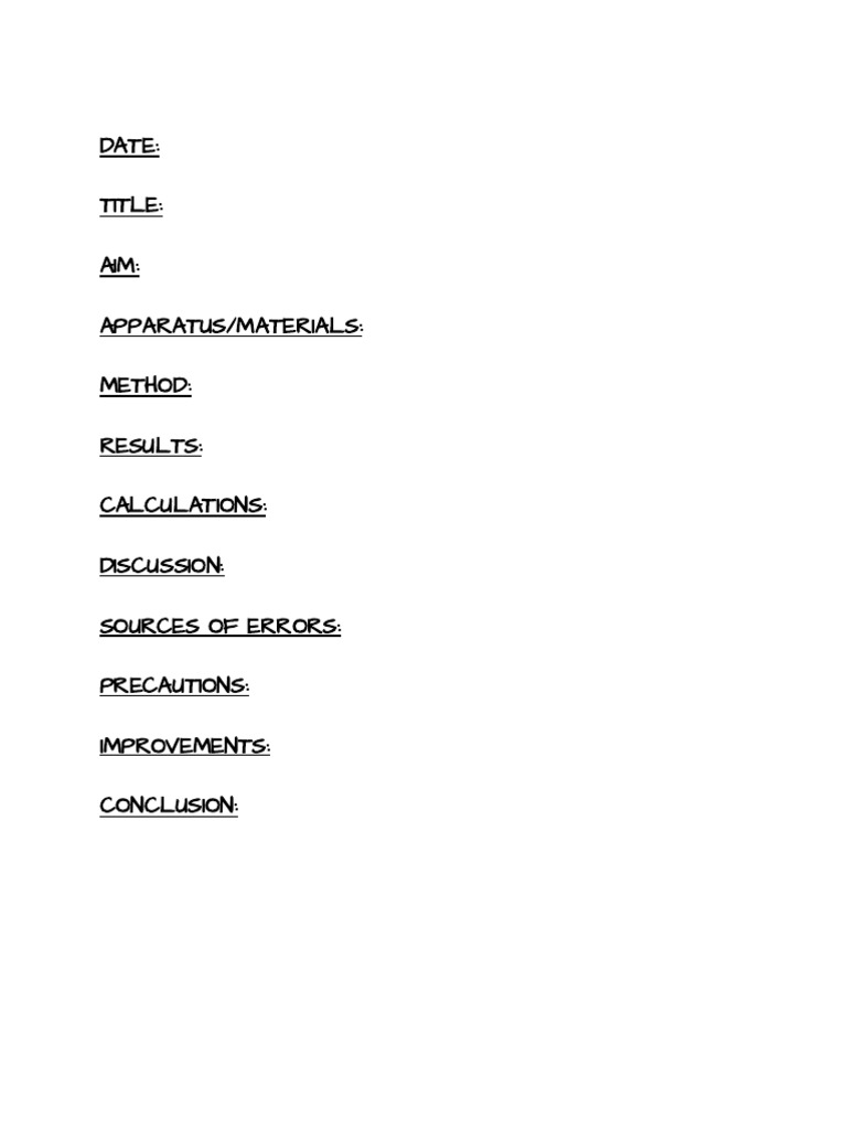 Cape Physics Lab Template | PDF