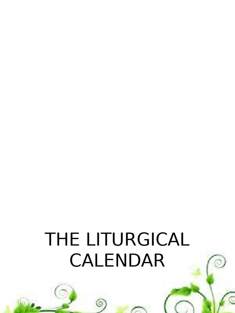 Catholic Liturgical Calendar Guide | PDF | Advent | Liturgical Year