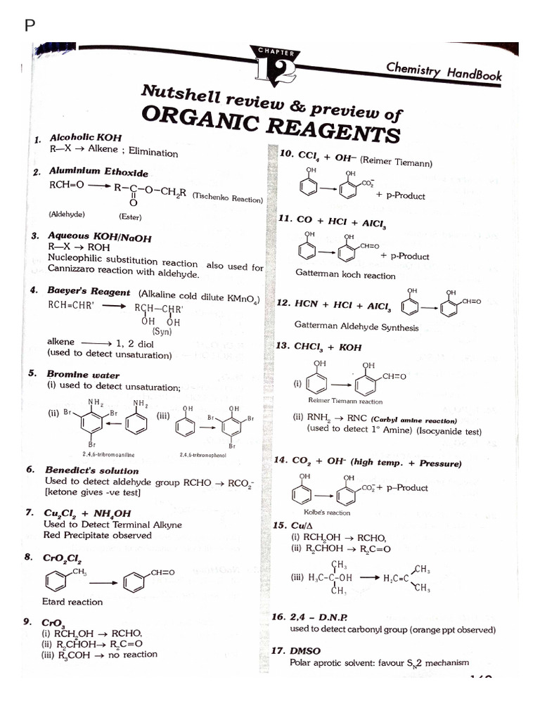 All Reagents of Organic Chemistry Jee Mains Specia - 230627 - 015358 | PDF | Aldehyde | Amine