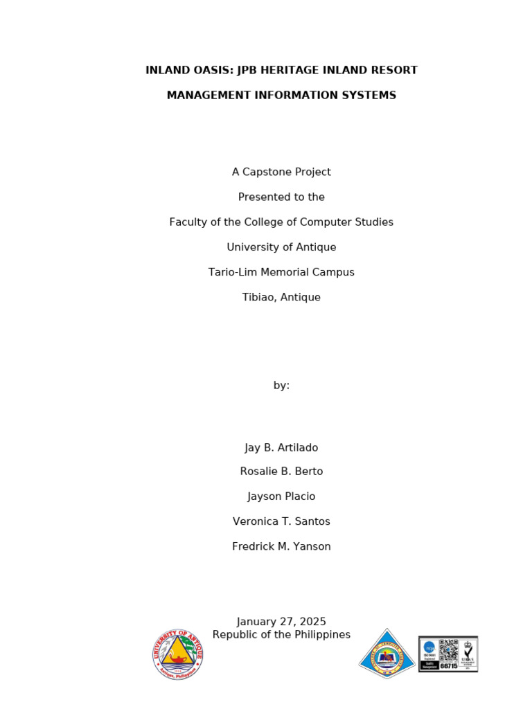 JPB Heritage Inland Resort MIS | PDF | Information | Usability