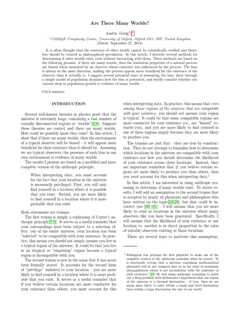 Evidence for Many Worlds Theory | PDF | Universe | Epistemology Of Science