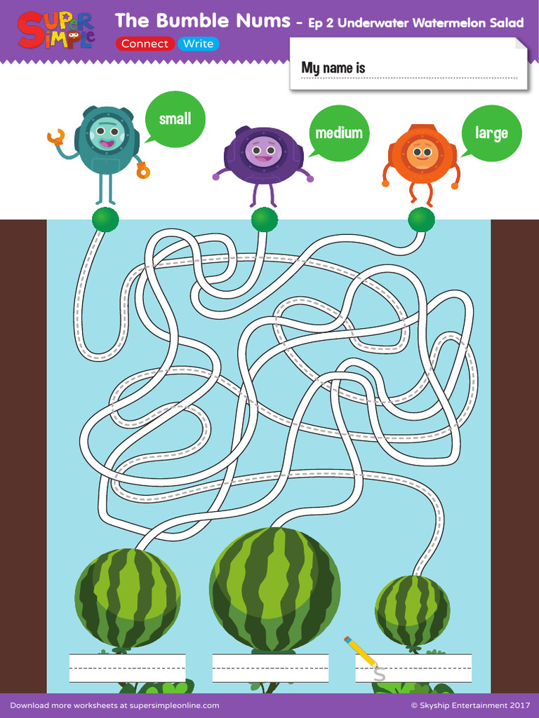 The Bumblenums Worksheet Connect Write 1 Ep2 | PDF