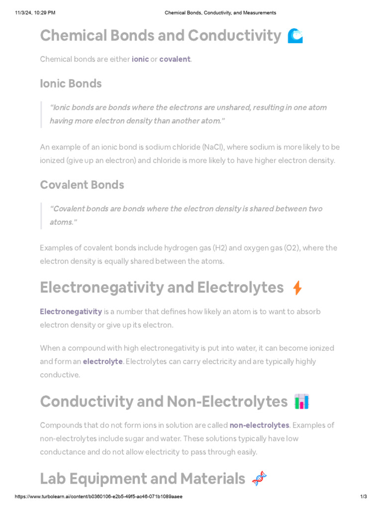 Ionic Compounds and Conductivity Insights | PDF | Chemical Bond | Acid