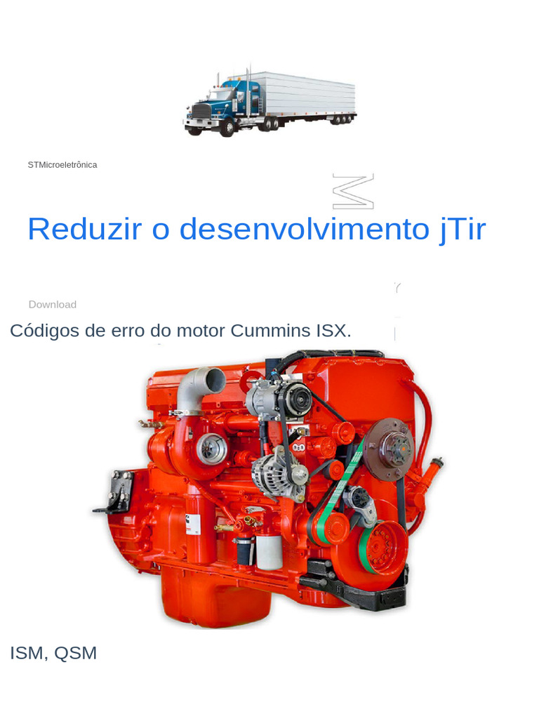 Códigos de Erro Do Motor Cummins ISX. ISM, QSM - Truck PDF | PDF | Turbocompressor | Gases