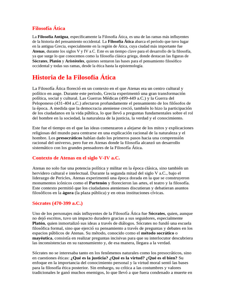 Filosofia Atica Trabajo 2 | PDF | Platón | Sócrates