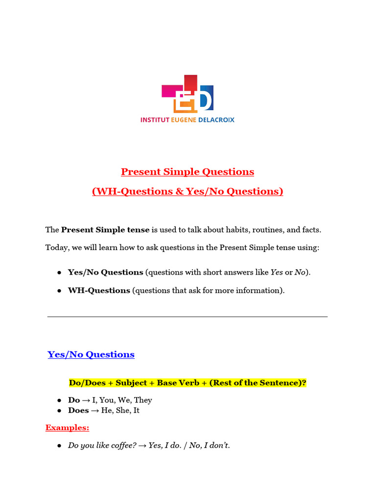 ELARRAUD1 - 1736084010328 - Present Simple Questions | PDF
