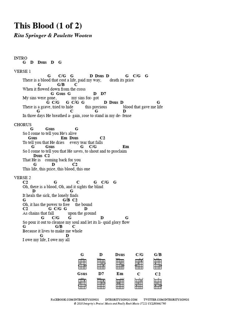 This Blood Lyrics and Chords | PDF | Songs