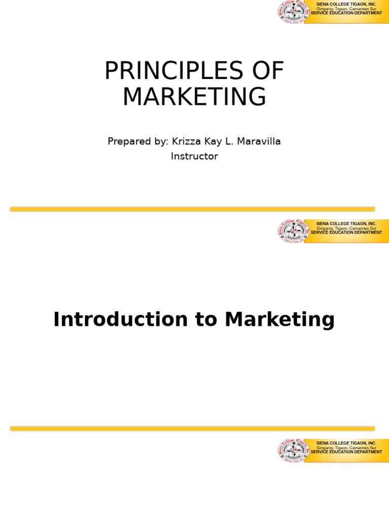 Principles of Marketing PPT 1 | PDF | Marketing | Marketing Strategy