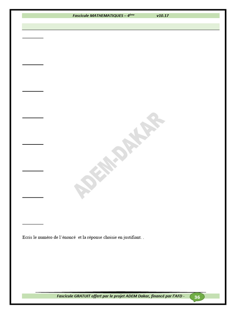 Fascicule Adem Math 4e-37-42 | PDF | Triangle | Mathématiques élémentaires