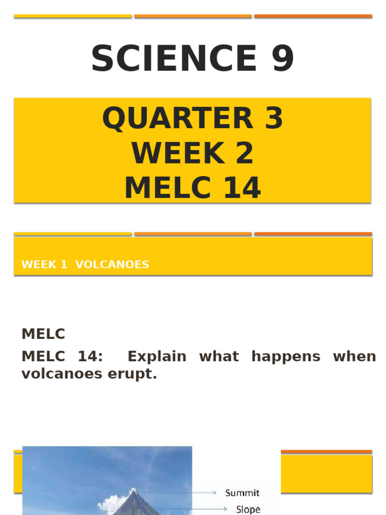 Science 9 Quarter 3 Week 2 | PDF | Volcano | Types Of Volcanic Eruptions