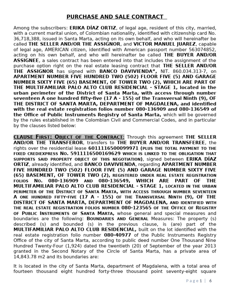 Final Purchase-Sale Agreement - Leasing Assignment-2 | PDF | Assignment (Law) | Common Law