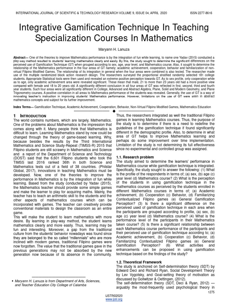 Integrative_Gamification_Technique_In_Te | PDF | Geometry | Mathematics