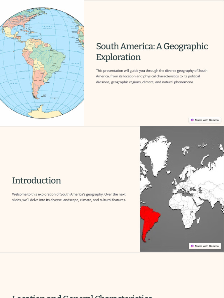 South America Geography Overview | PDF
