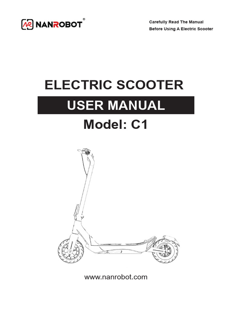 NANROBOT C1 User Manual-1 | PDF | Brake | Battery Charger