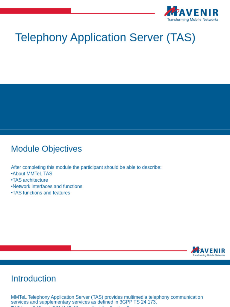 1 - Introduction To TAS | PDF | Ip Multimedia Subsystem | Session Initiation Protocol