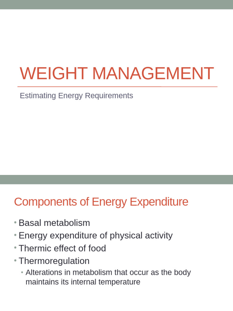 Estimating Energy Requirements | PDF | Weight Management | Nutrition