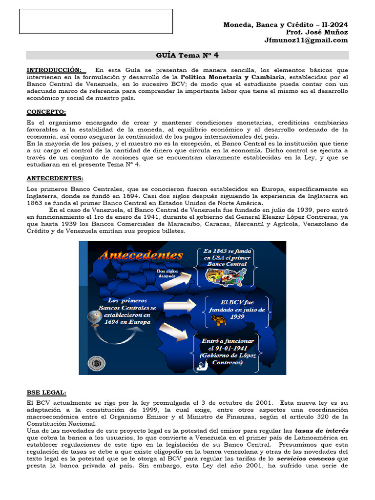 T#4 - Guía - BCV (II - 2024) | PDF | Tipo de cambio | Moneda