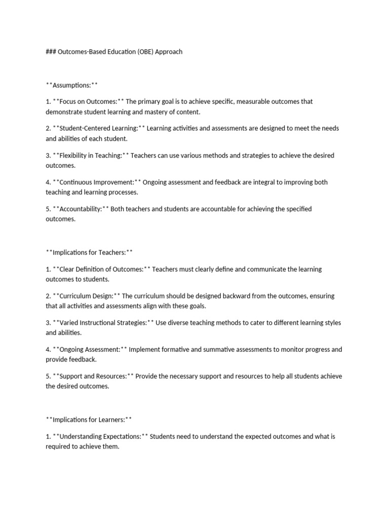 Outcomes-Based-WPS Office | PDF | Educational Assessment | Procedural Knowledge