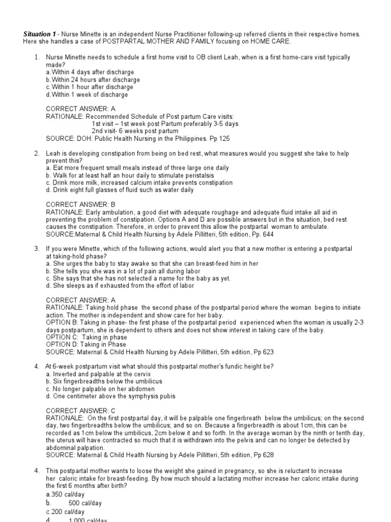 Nle Pre Board June 2008 Npt2-Questions and Rationale | PDF | Pregnancy ...