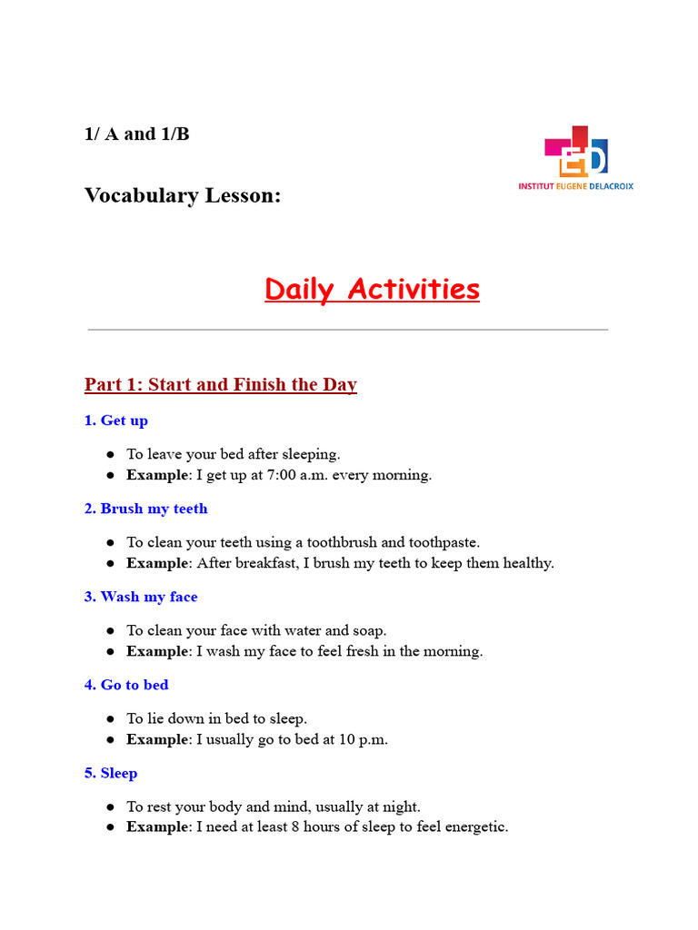 ELARRAUD1 - 1734009812985 - Daily Activities | PDF