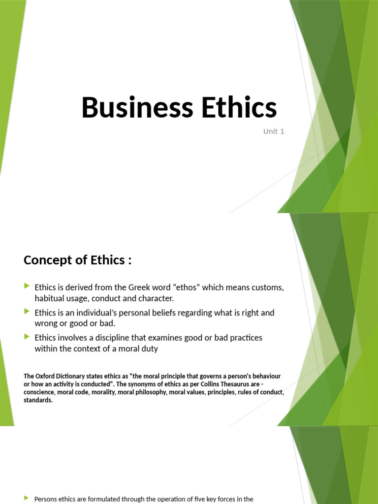 Unit 1 Business Ethics | PDF | Morality | Business Ethics