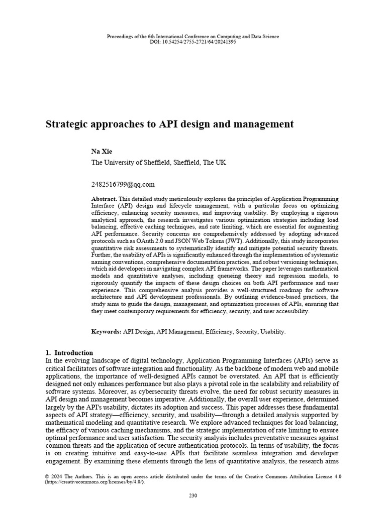 API Design and Management Strategies | PDF | Cache (Computing ...