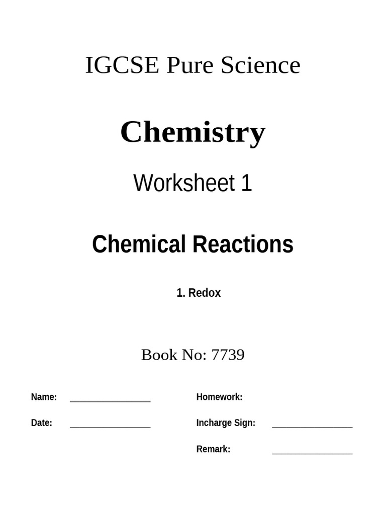 7739 Chemical Rxns (Redox) | PDF