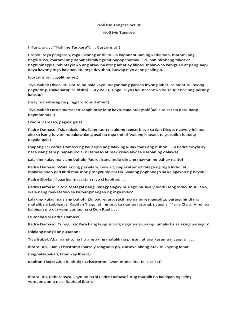 Noli Me Tangere Script | PDF