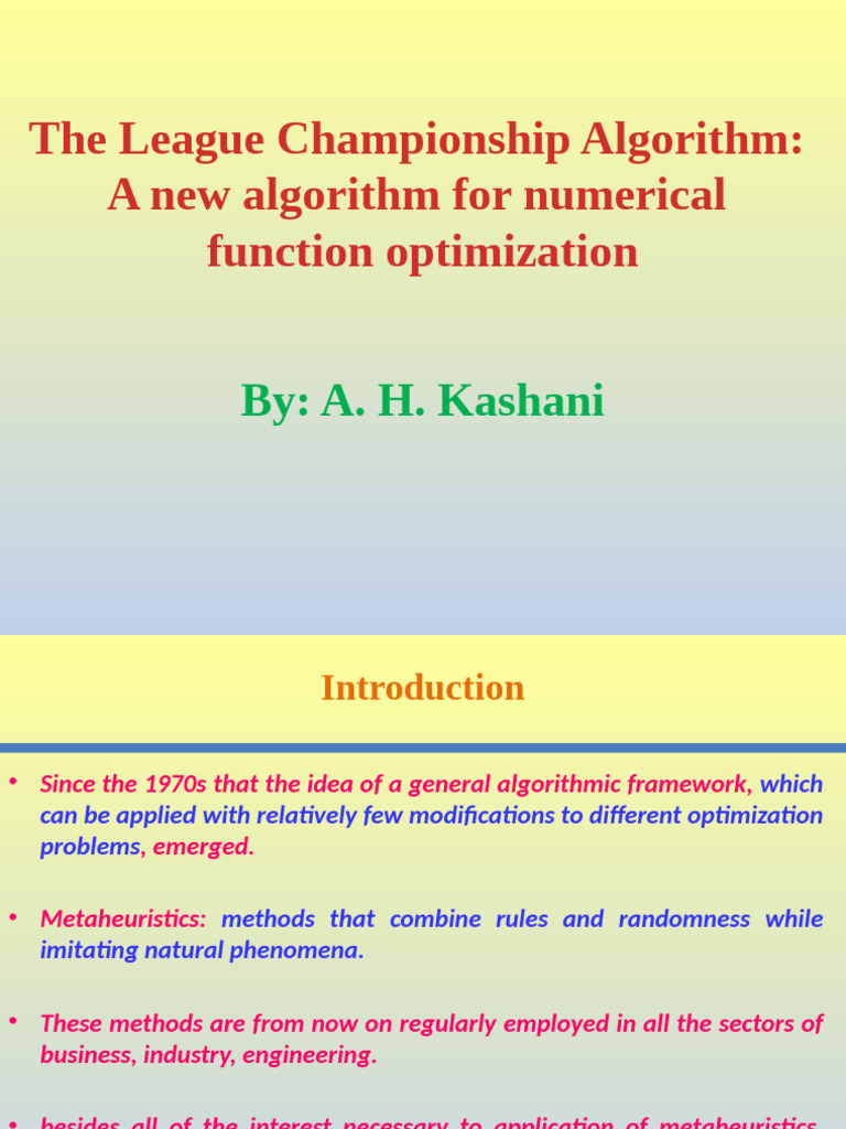 League Championship Algorithm2 | PDF | Swot Analysis | Mathematical Optimization