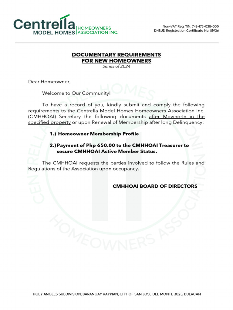 New Homeowner Documentation Guide | PDF