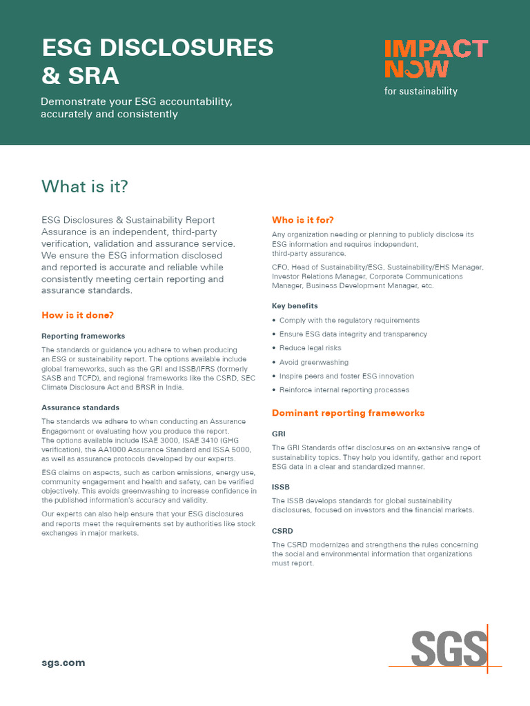 SGS KN ESG Disclosures Sustainability Report Assurance Product Sheet EN ...