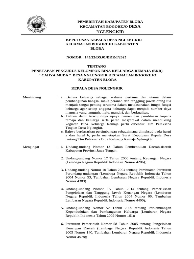 06 SK BKR DESA NGLENGKIR 2022 | PDF