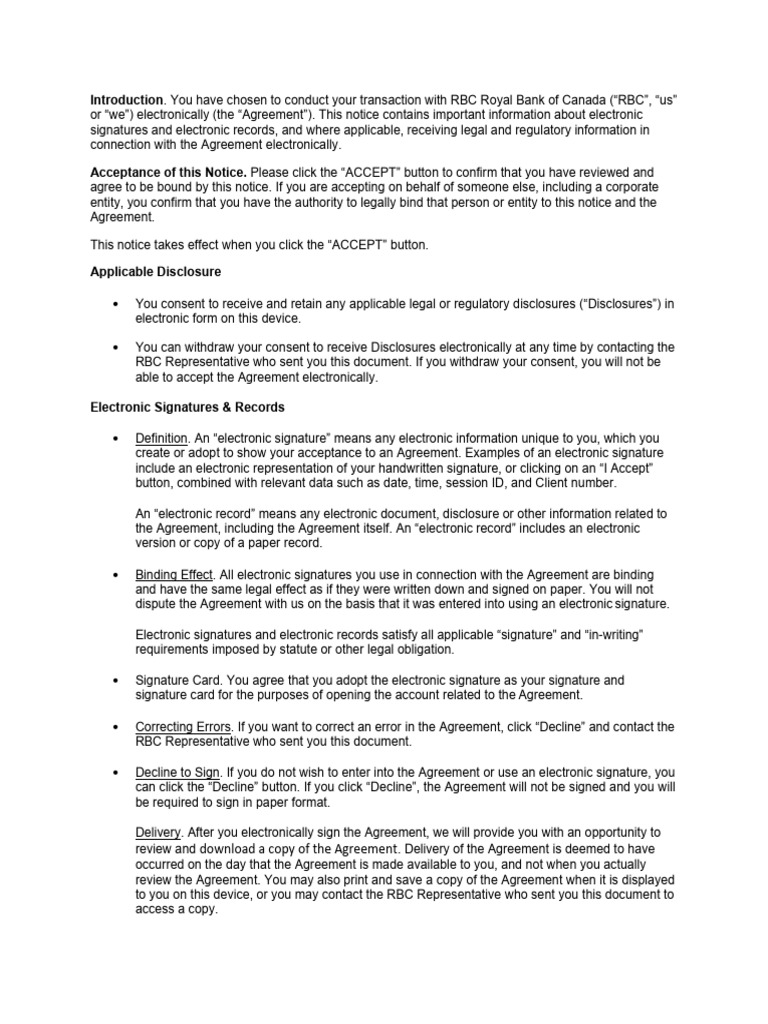 RBC Electronic Signature Guide | PDF | Signature | Information