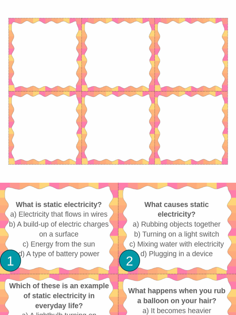 Static Electricity Task Cards | PDF | Electric Charge | Electricity