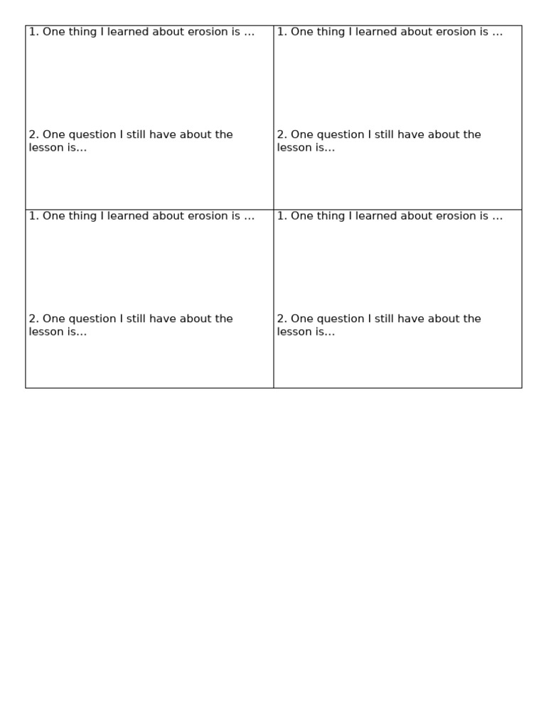 Erosion Exit Ticket | PDF