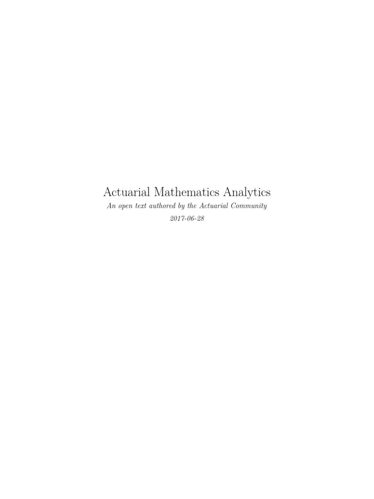 L6 - Actuarial Mathematics Analytics Vol. 2 | PDF | Probability Distribution | Defined Benefit ...