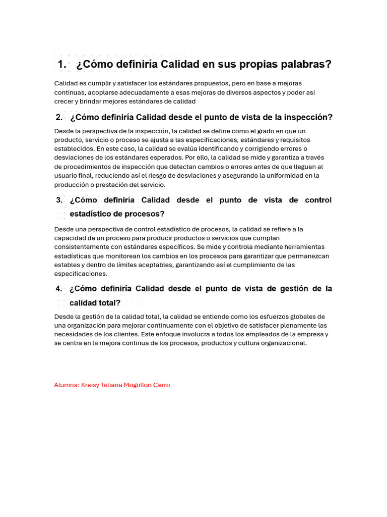 Htas. de Calidad S1 | PDF