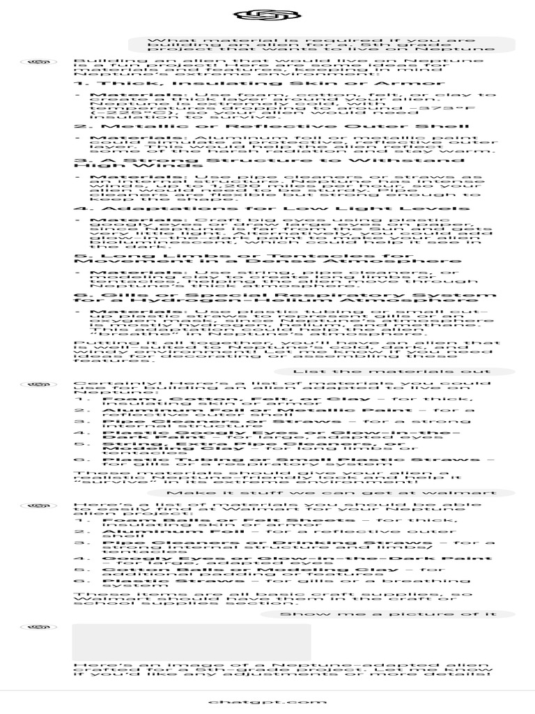 Building An Alien For Neptune | PDF