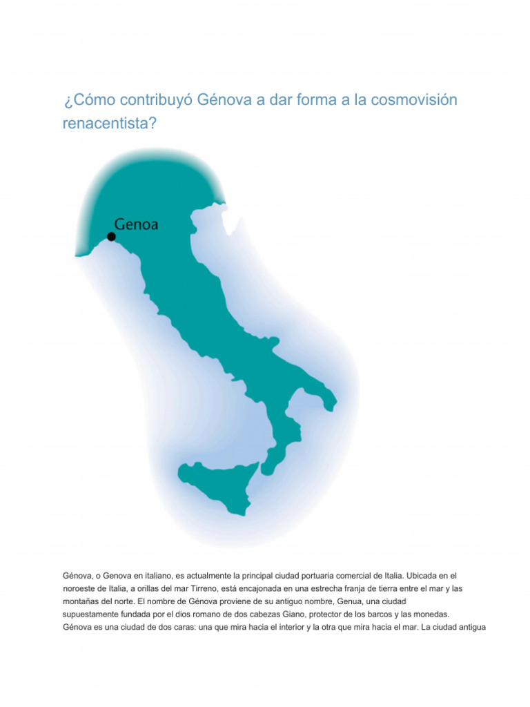 How Did Genoa Help Shape The Renaissance Worldview | PDF | Génova ...