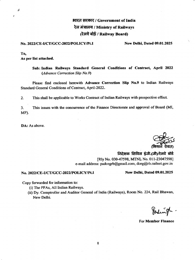 2025 - 01 - 09 IIndian Railways Standard General Conditions of Contract ...