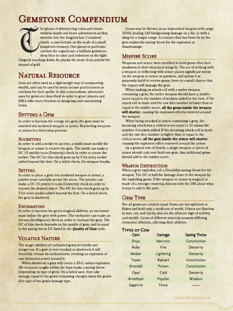 Gemstone Crafting | PDF