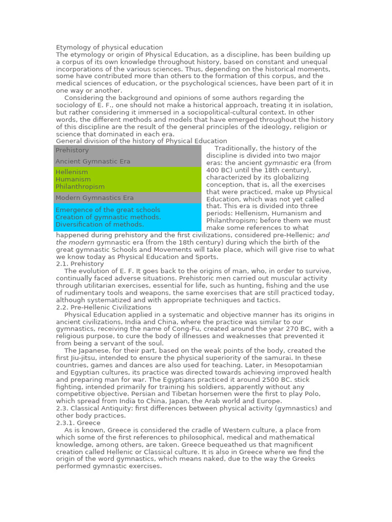 Etymology of Physical Education | PDF | Science | Greeks