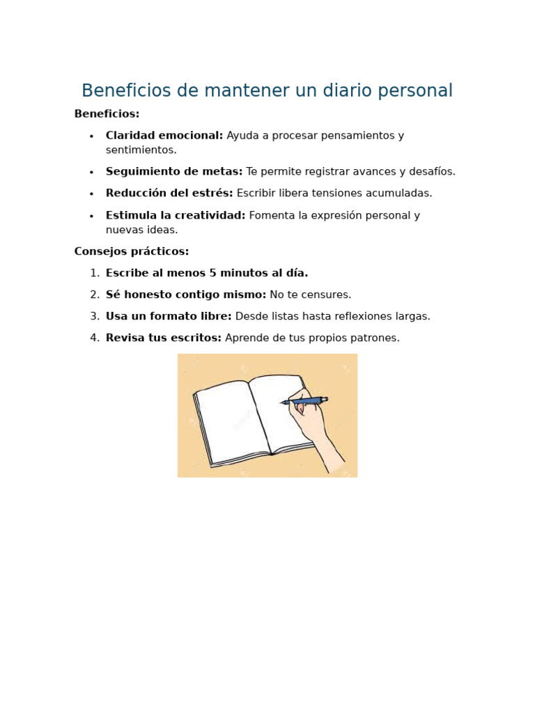 Beneficios de Mantener Un Diario Personal | PDF