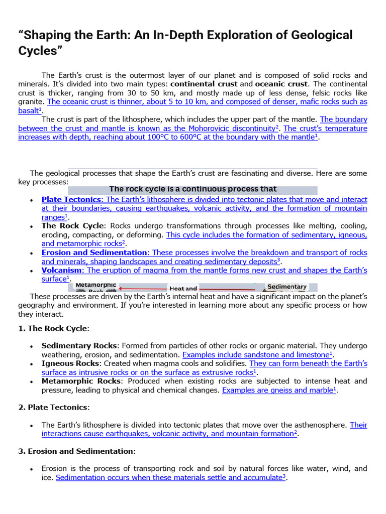 Shaping the Earth-An in-Depth Exploration of Geological Cycles 1.0 ...